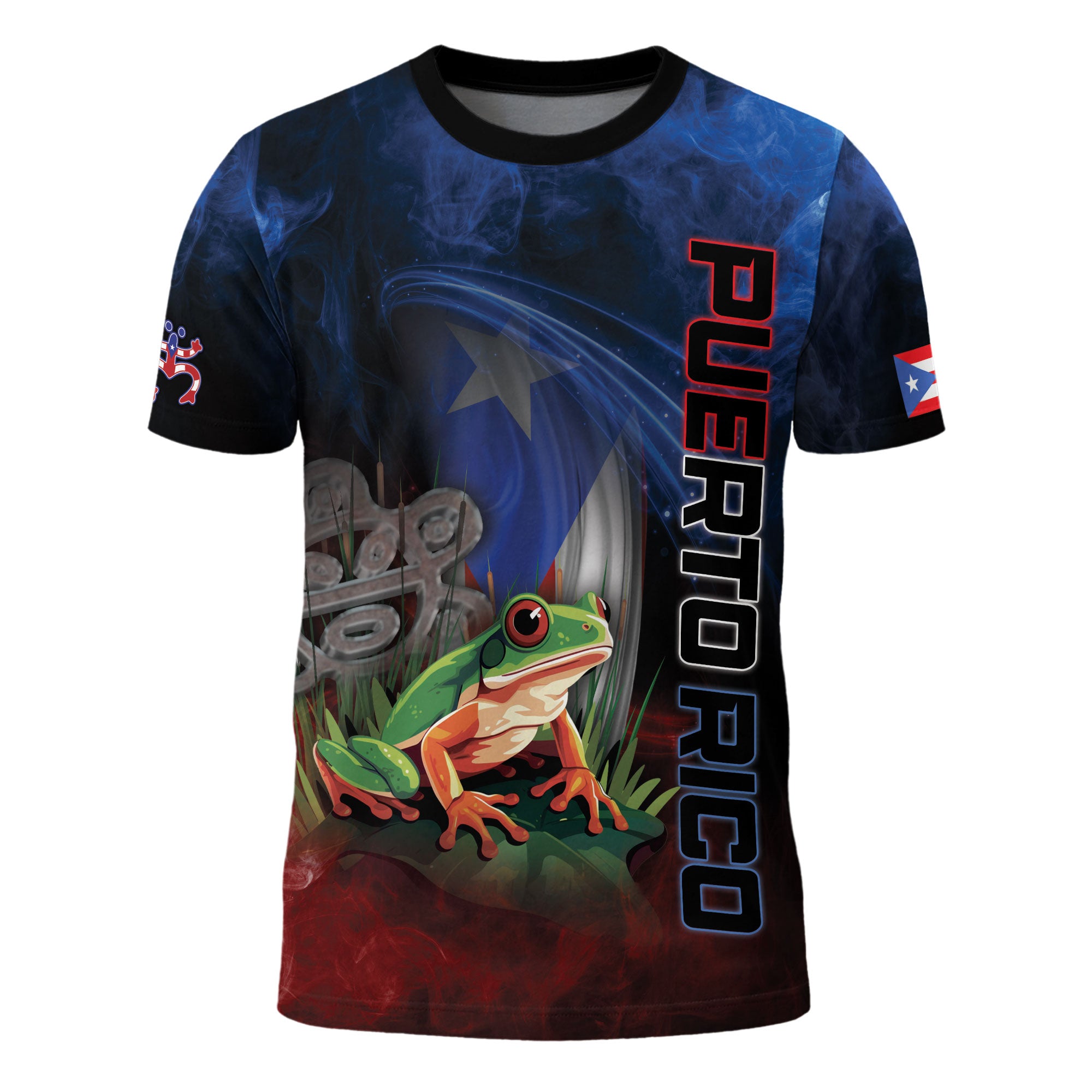 Puerto Rico Coqui Frog Galaxy Nebula Heritage Boricua Pride Tribal Cul ...